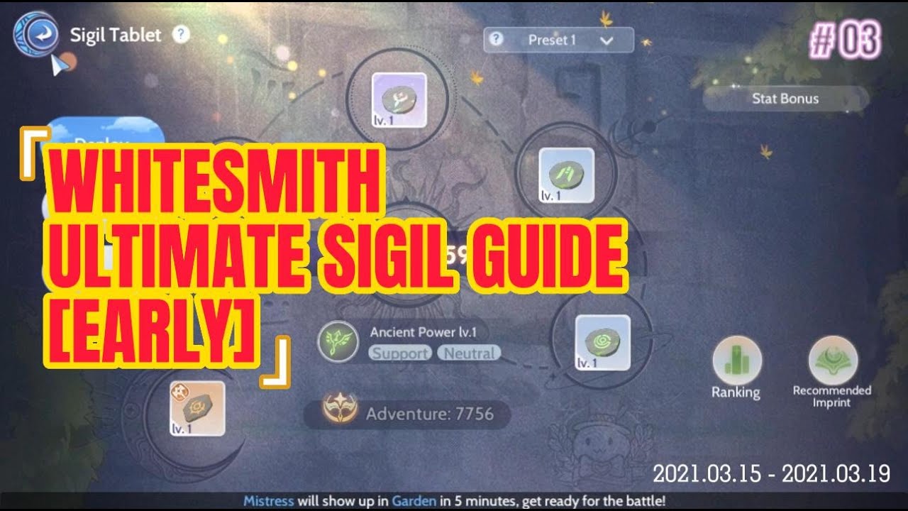 WhiteSmith / MasterSmith Early Sigil Guide - Ragnarok Origin Global ...