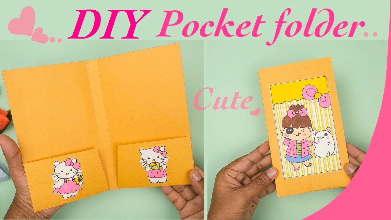 How to make a pocket folder/ DIY origami paper craft/ pocket folder ...