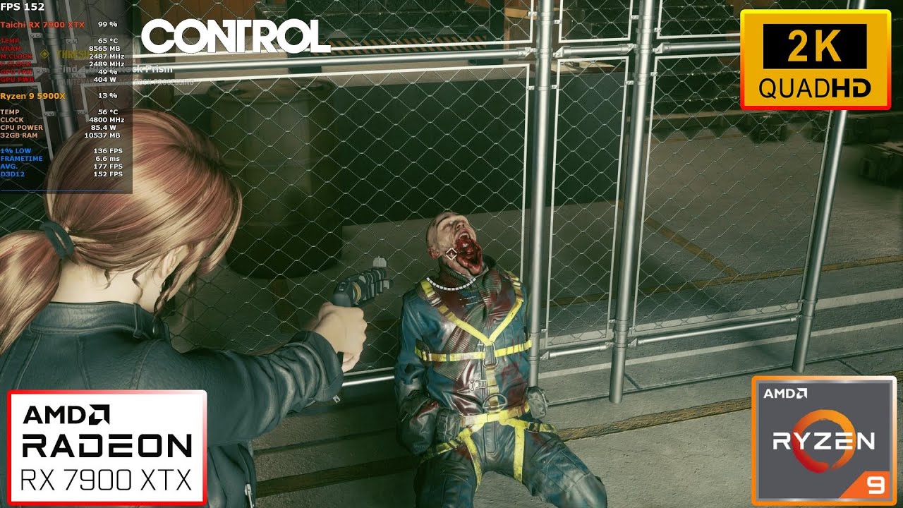 Control RX 7900 XTX Ryzen 9 5900X Native 1440p Ultra Settings - YouTube