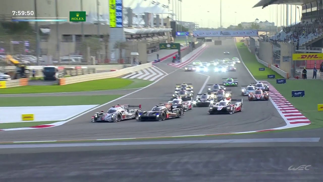 FIA WEC: 8 Hours of Bahrain - race start crash - YouTube