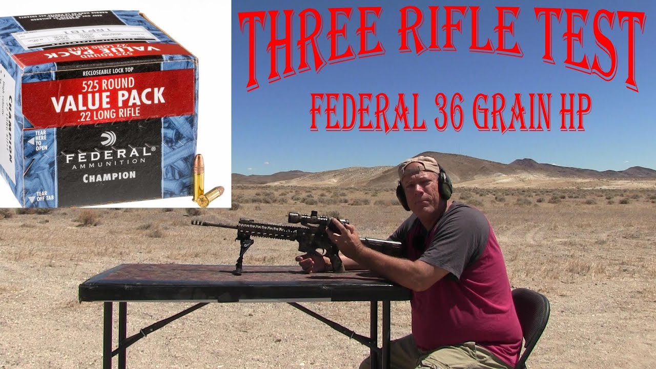 .22 LR Three Rifle Test Federal 36 grain bulk Pack - YouTube