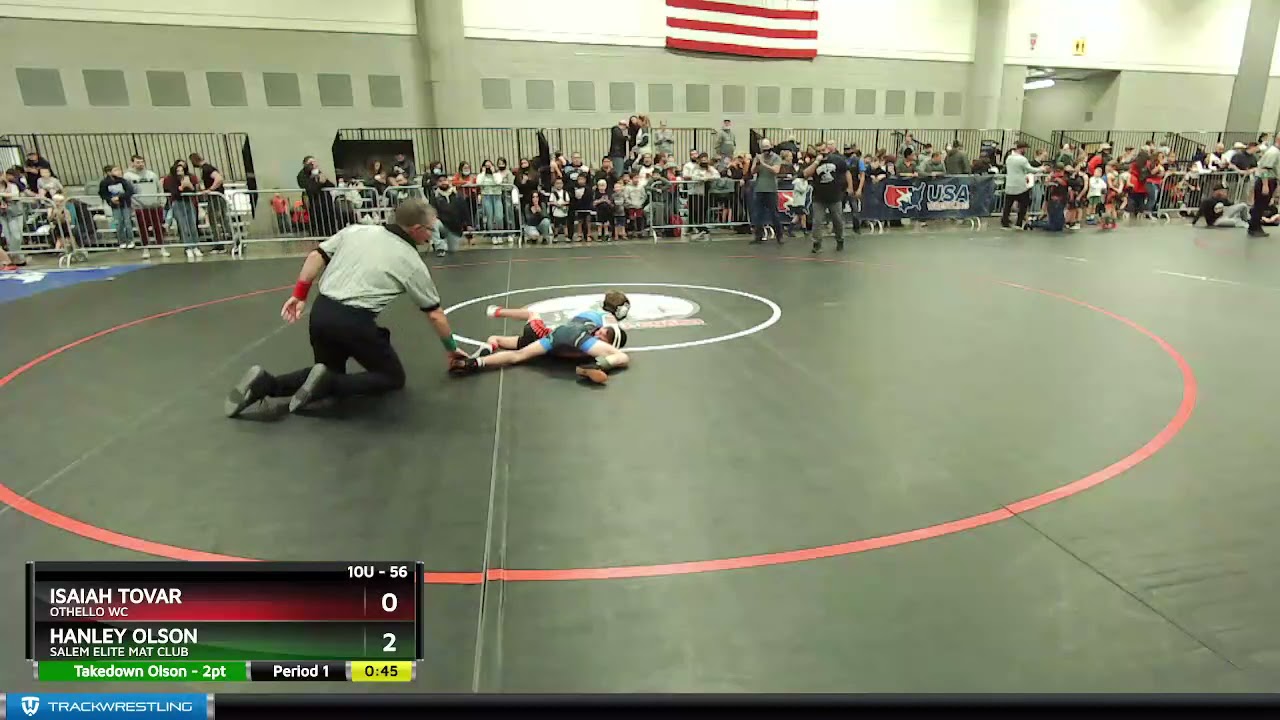 56 Lbs Cons. Round 2 - Isaiah Tovar, Othello WC Vs Hanley Olson, Salem ...