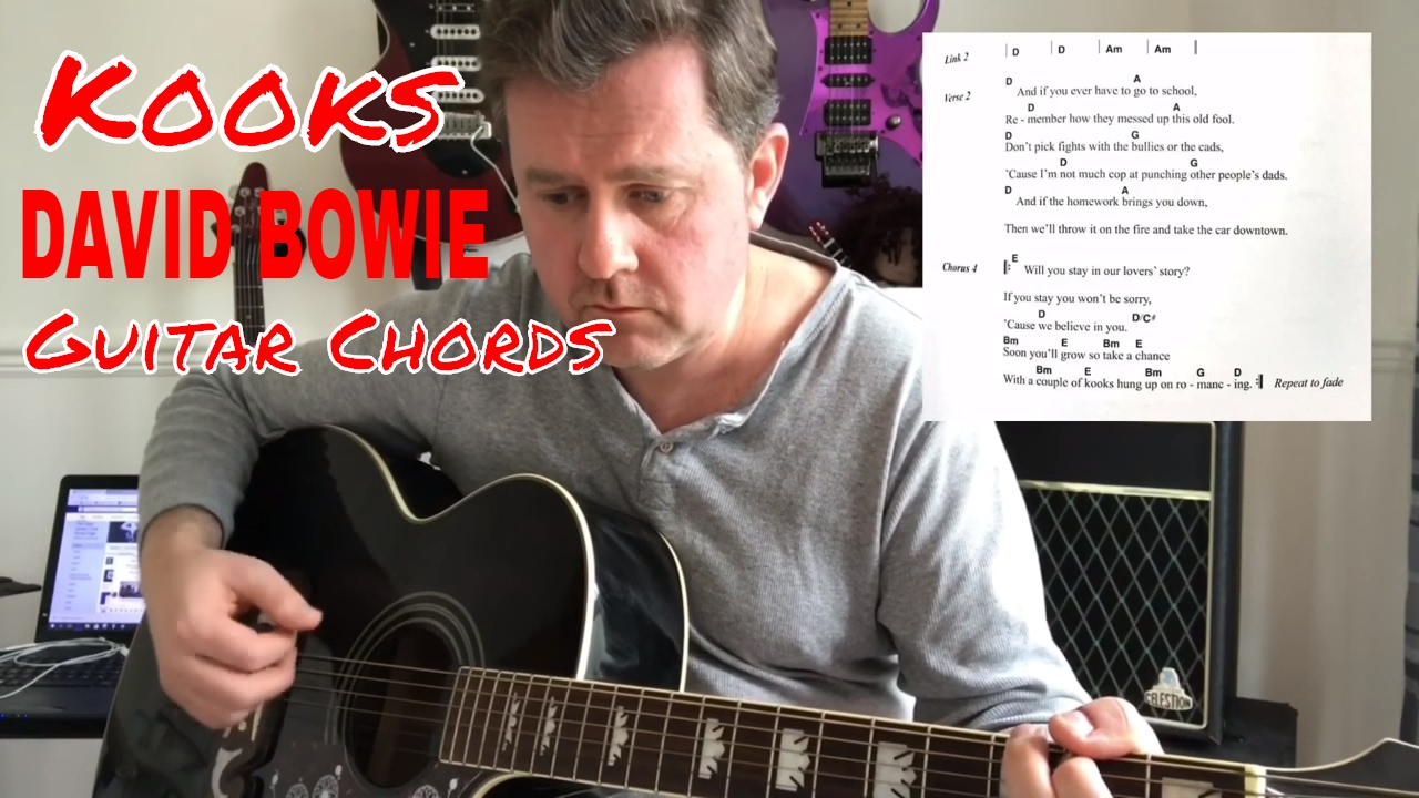 David Bowie - Kooks - Guitar Chords Play Along - YouTube