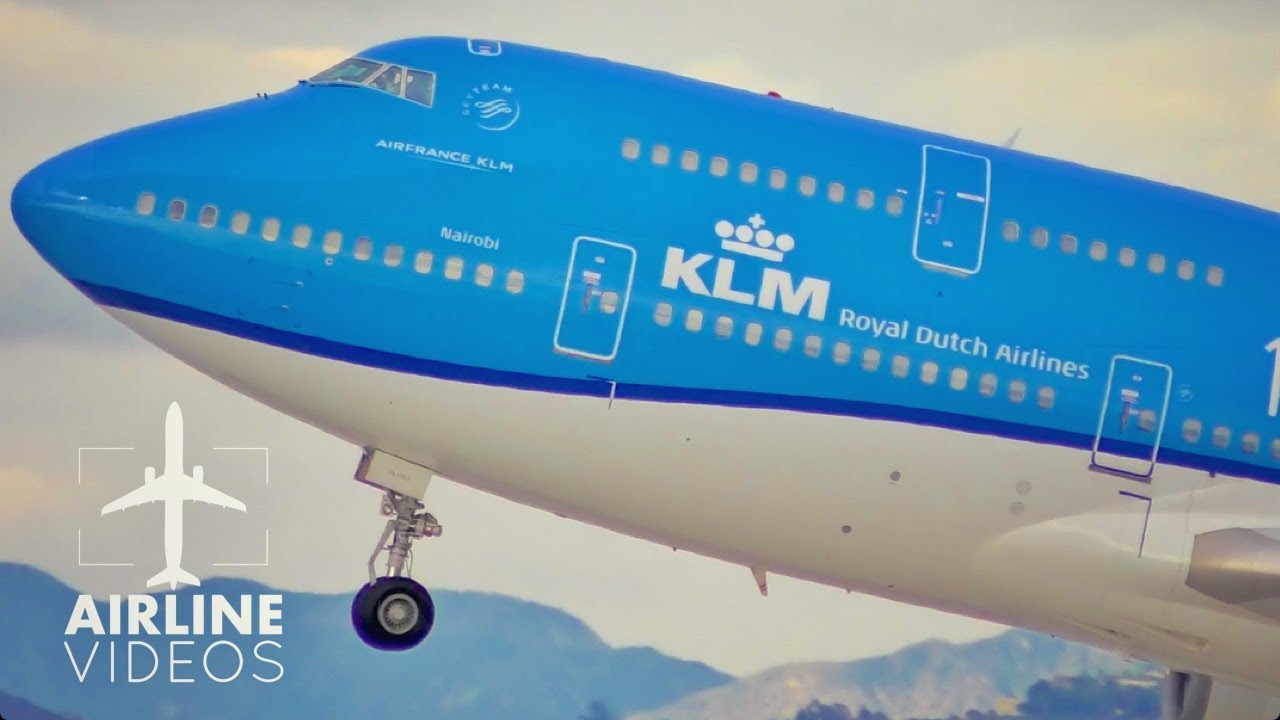 KLM Boeing 747 Departs Los Angeles (LAX) - YouTube