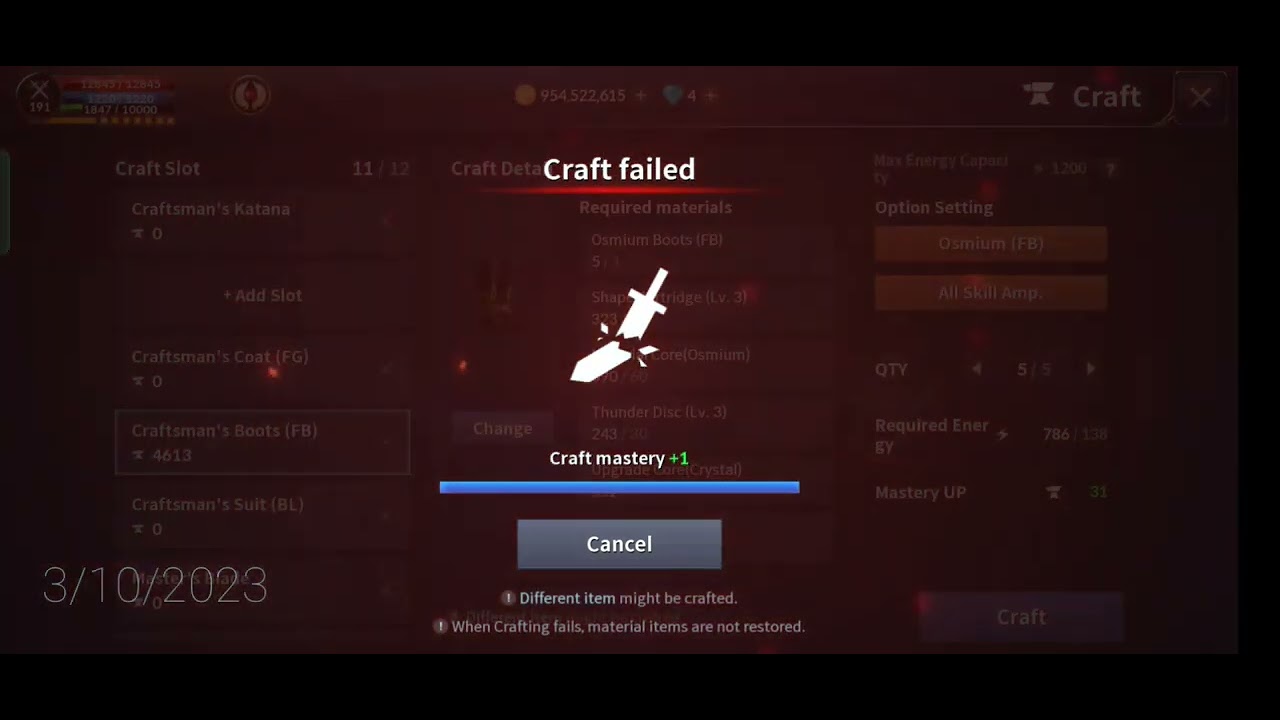 Cabal Mobile PH Crafting (Osmium) 4,610 Mastery - YouTube