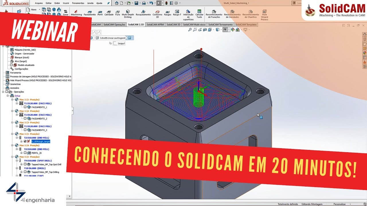 SolidCAM - Conhecendo o SOLIDCAM em 20 minutos - 4i Engenharia - YouTube