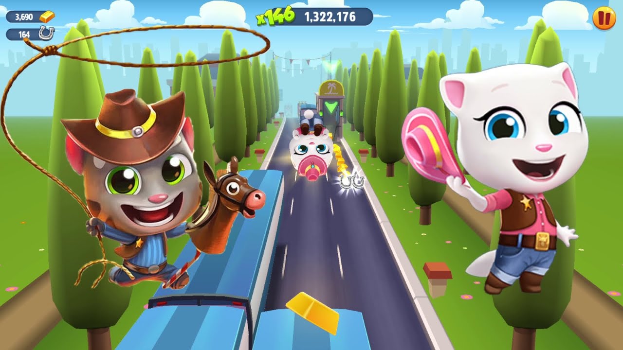 Talking Tom Gold Run - Episode 54: Yeehaw! Ride with Cowboy Angela ...