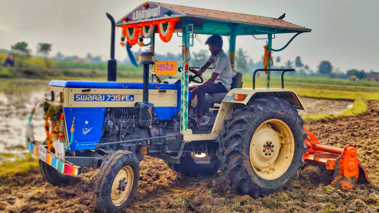 Swaraj 735 FEe Tractor Rotavator Working | Come To Village | - YouTube