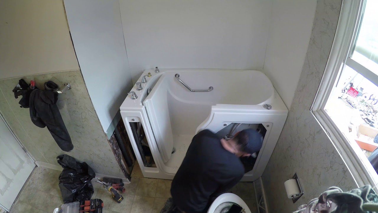 Installation of a Walk in Tub in Time-lapse - YouTube