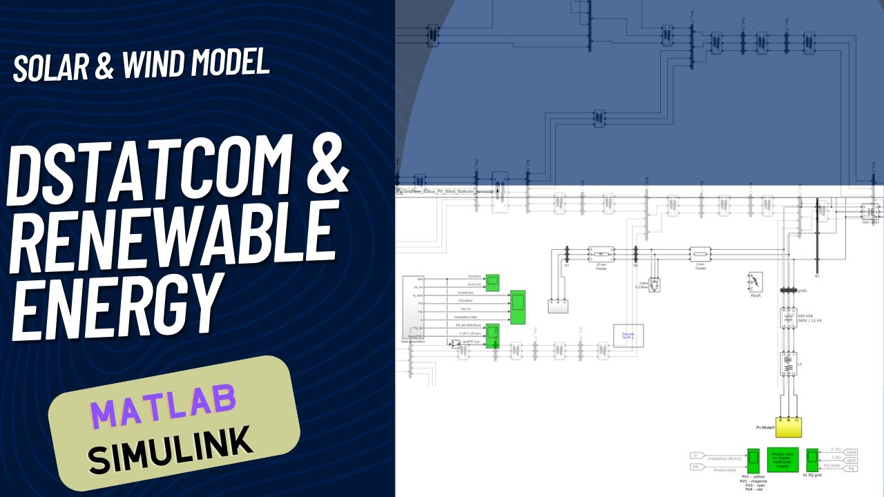 DSTATCOM and Renewable Energy (Solar, Wind) - Matlab Simulink - YouTube