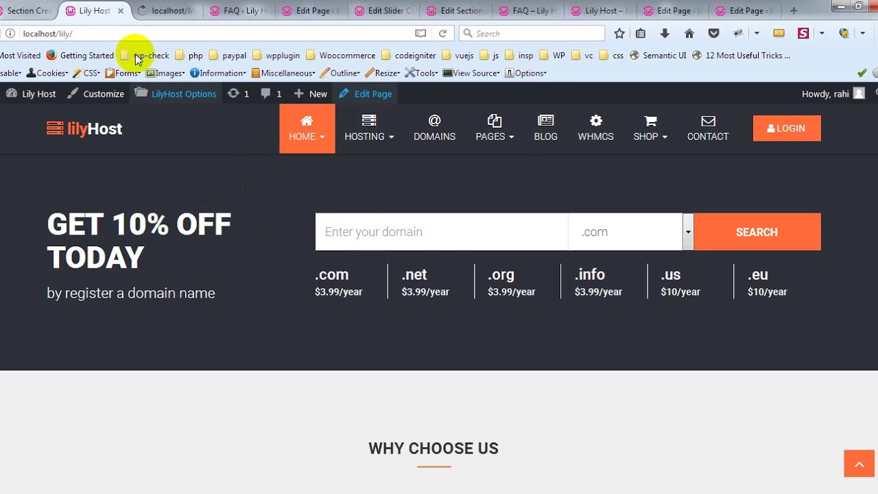 Domain Search Integration with WHMCS at "lilyHost | Responsive WHMCS Hosting WordPress Theme ...