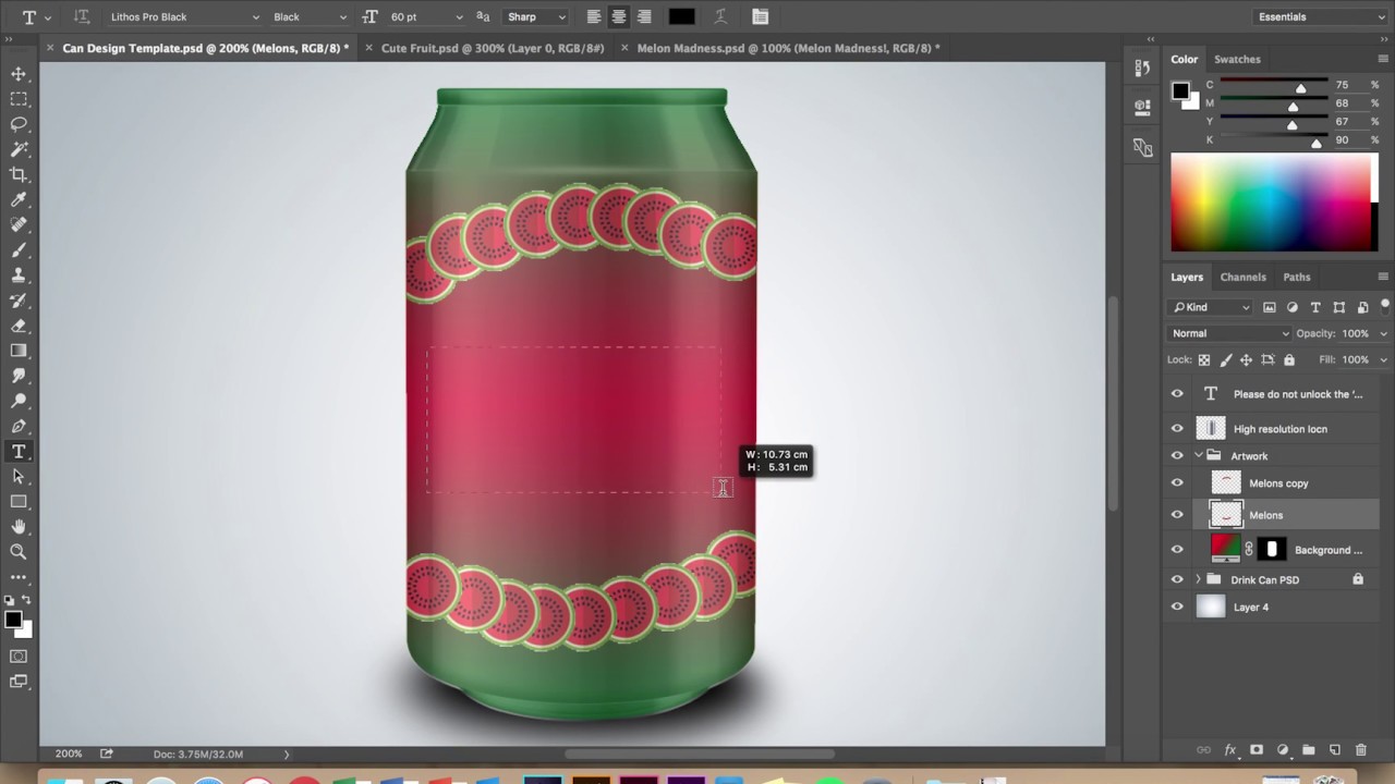 Can Design Tutorial - Adobe Photoshop CC - YouTube