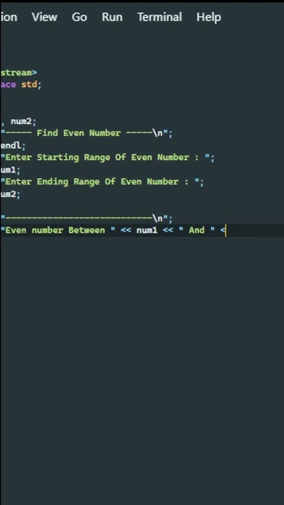 Find Even Number Between Two Numbers Using C++ || #shorts - YouTube