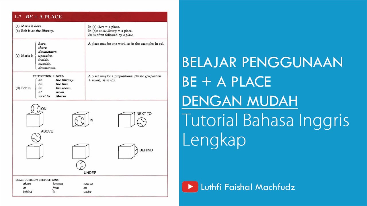 Belajar Penggunaan BE + A PLACE dengan Mudah Tutorial Bahasa Inggris ...