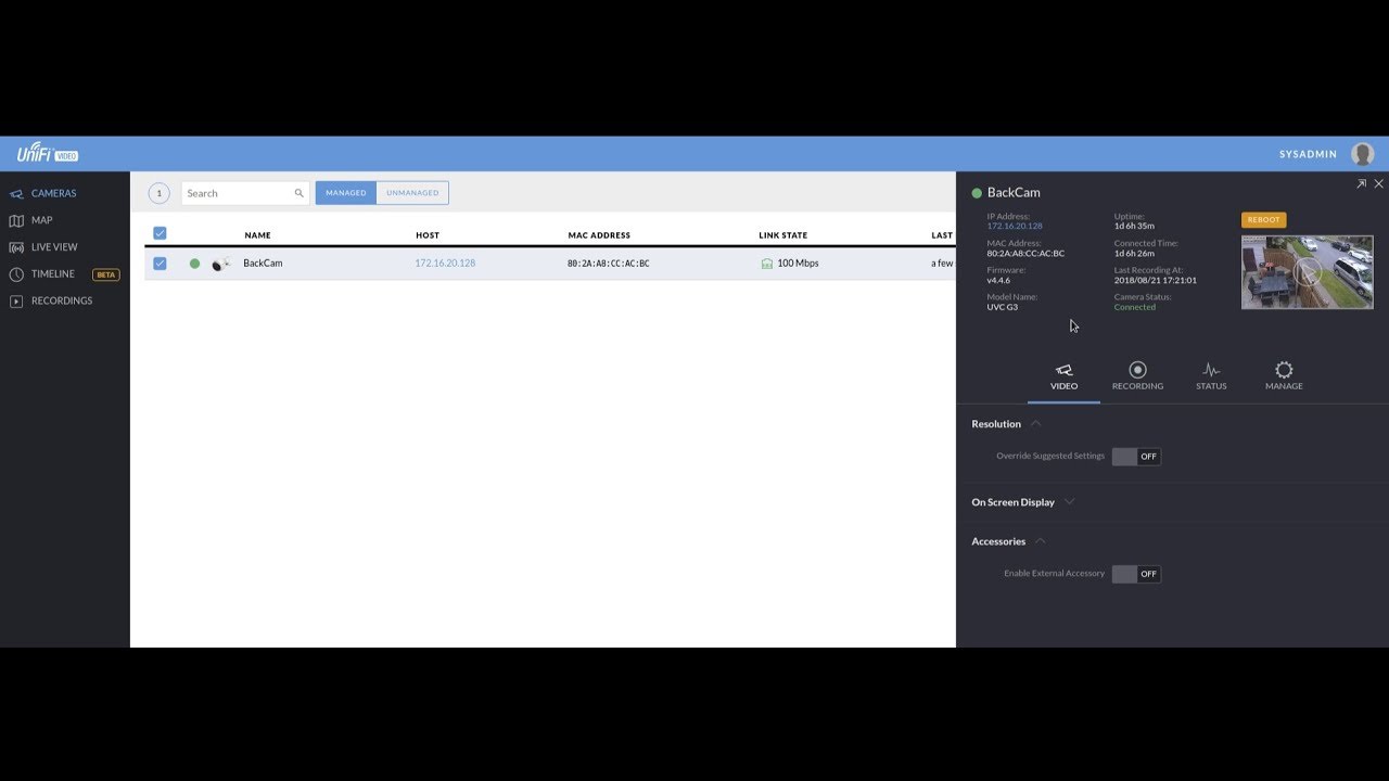 Ubiquity Unifi Video controller walk through - YouTube