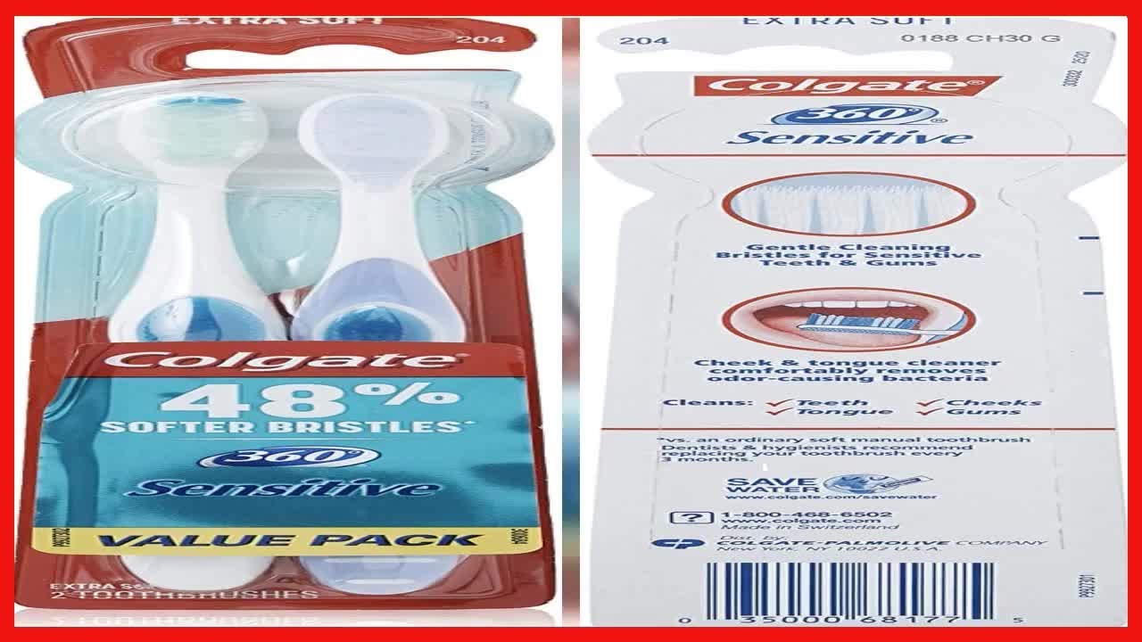 Colgate 360 Extra Soft Toothbrush for Sensitive Teeth and Gums with ...