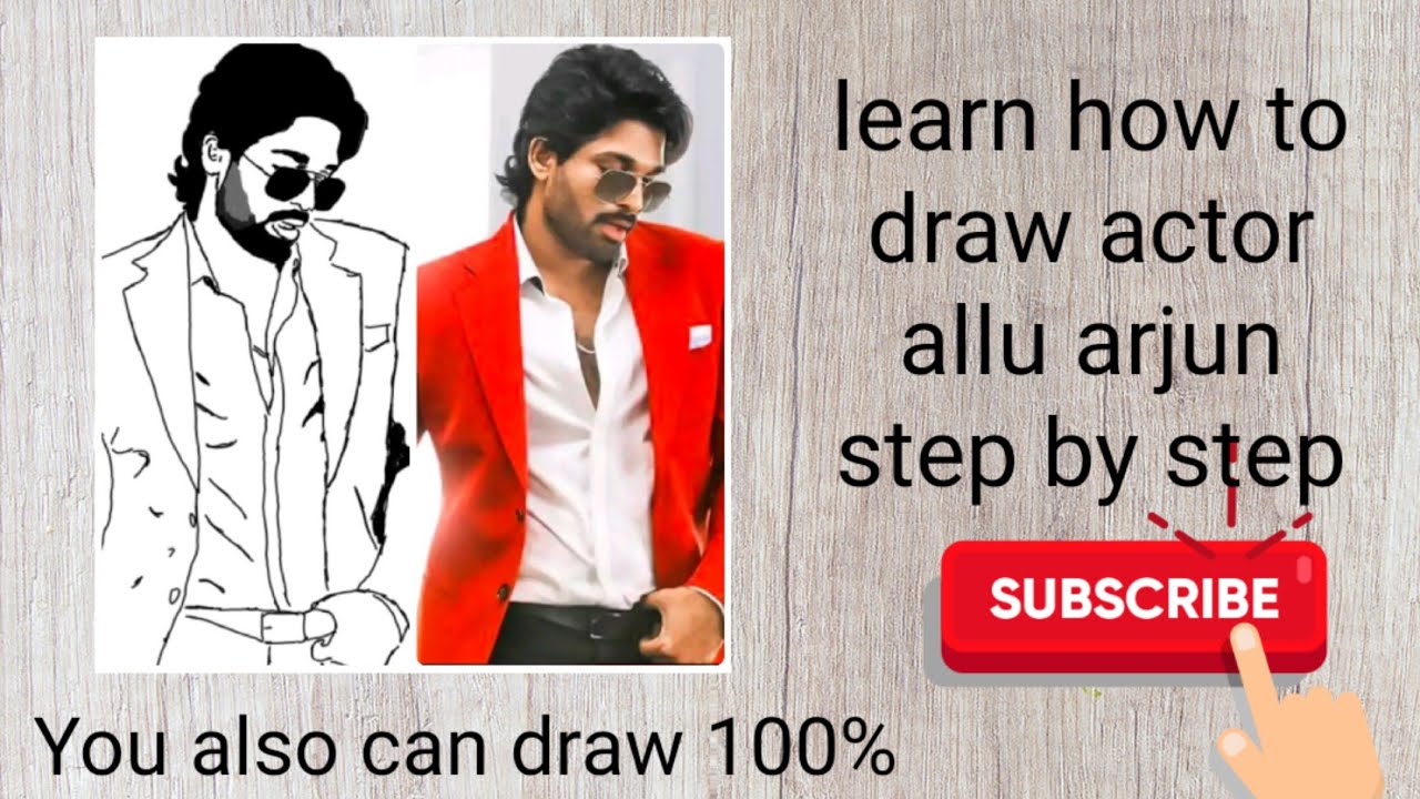 learn how to draw actor allu arjun by step/you also can draw 100%/actor ...