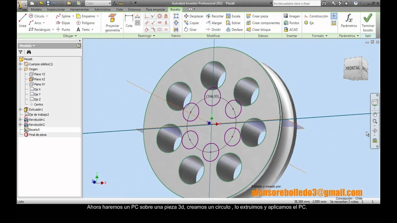 Herramienta de Patrón Circular.wmv - YouTube