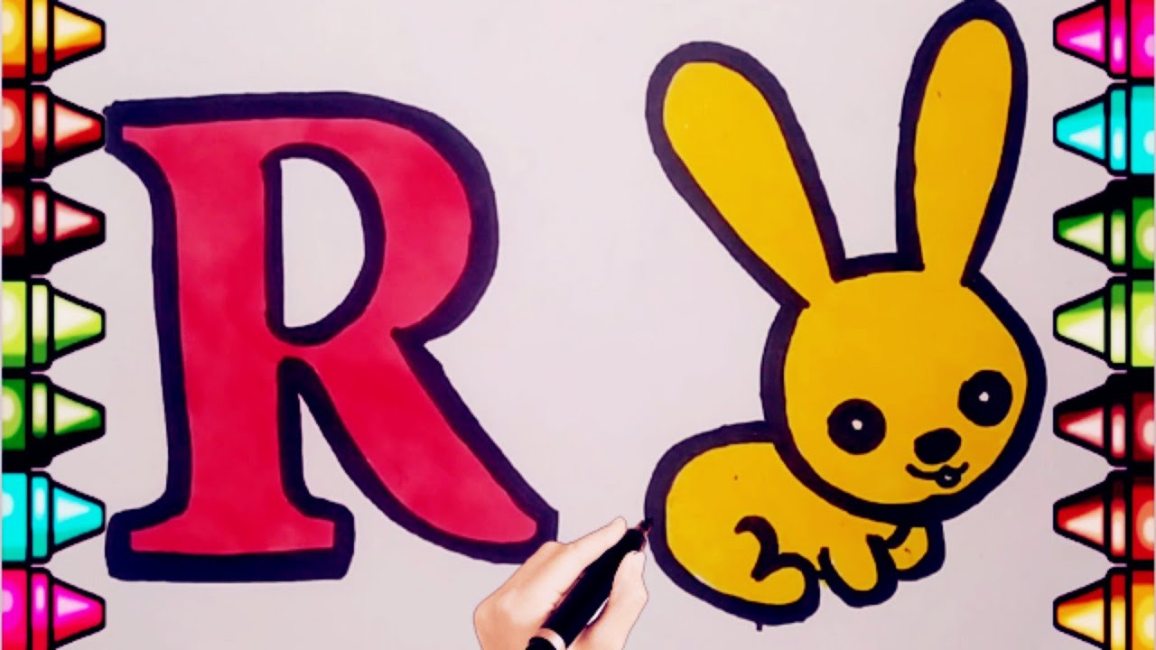 R For Rabbit Drawing| R For Parrot Drawing| How To Draw R For Parrot ...