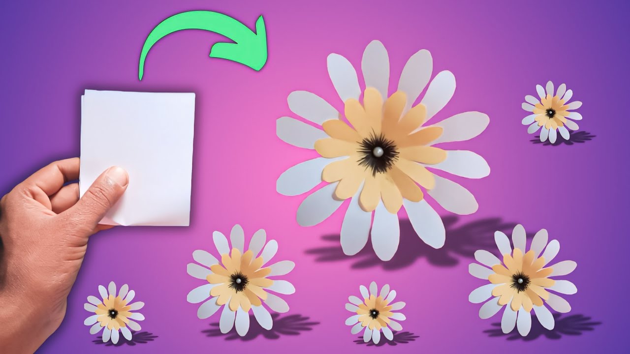 Paper Flower Making | How to Make Paper Flower Step By Step | Paper ...