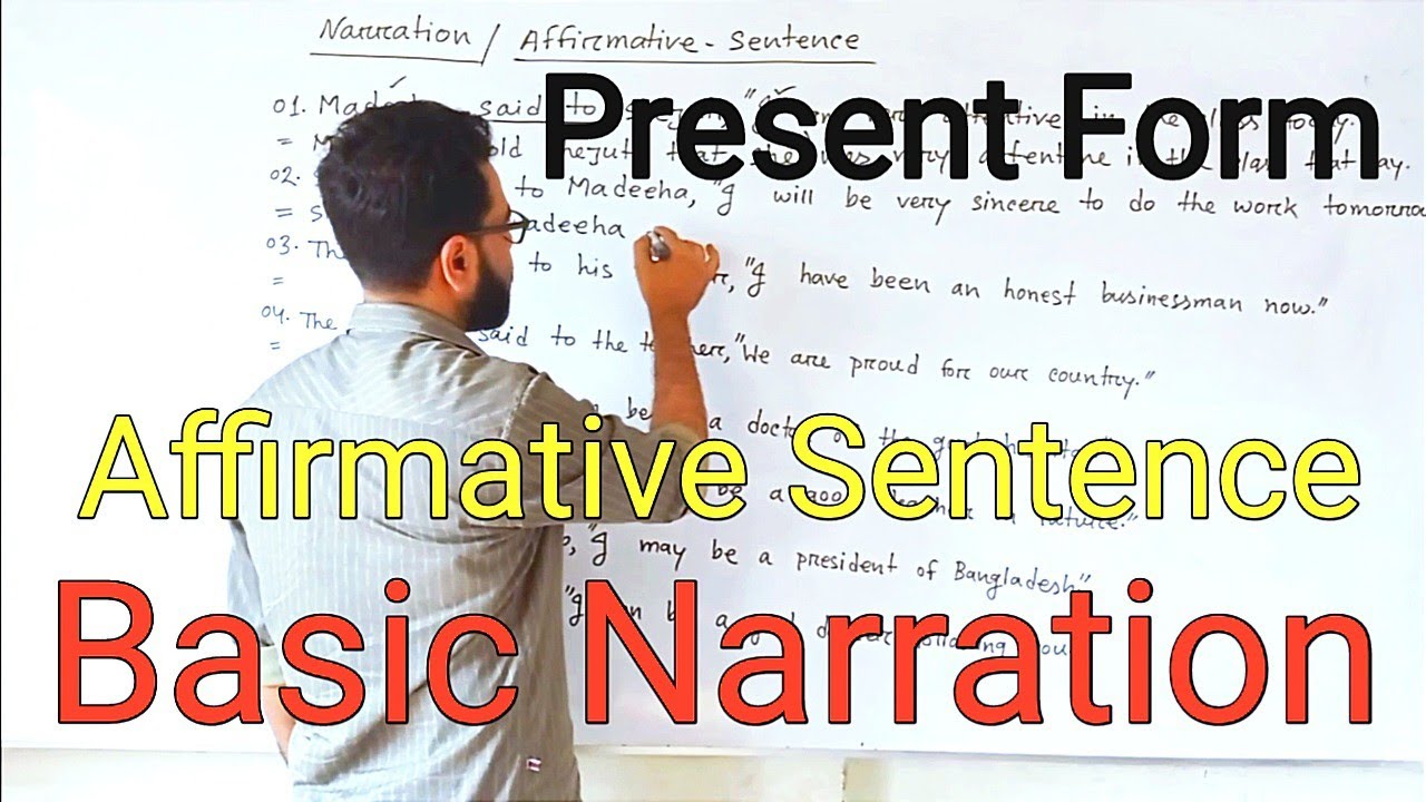 Basic Narration | Positive Affirmative Sentence | Present Form | 1 Line ...