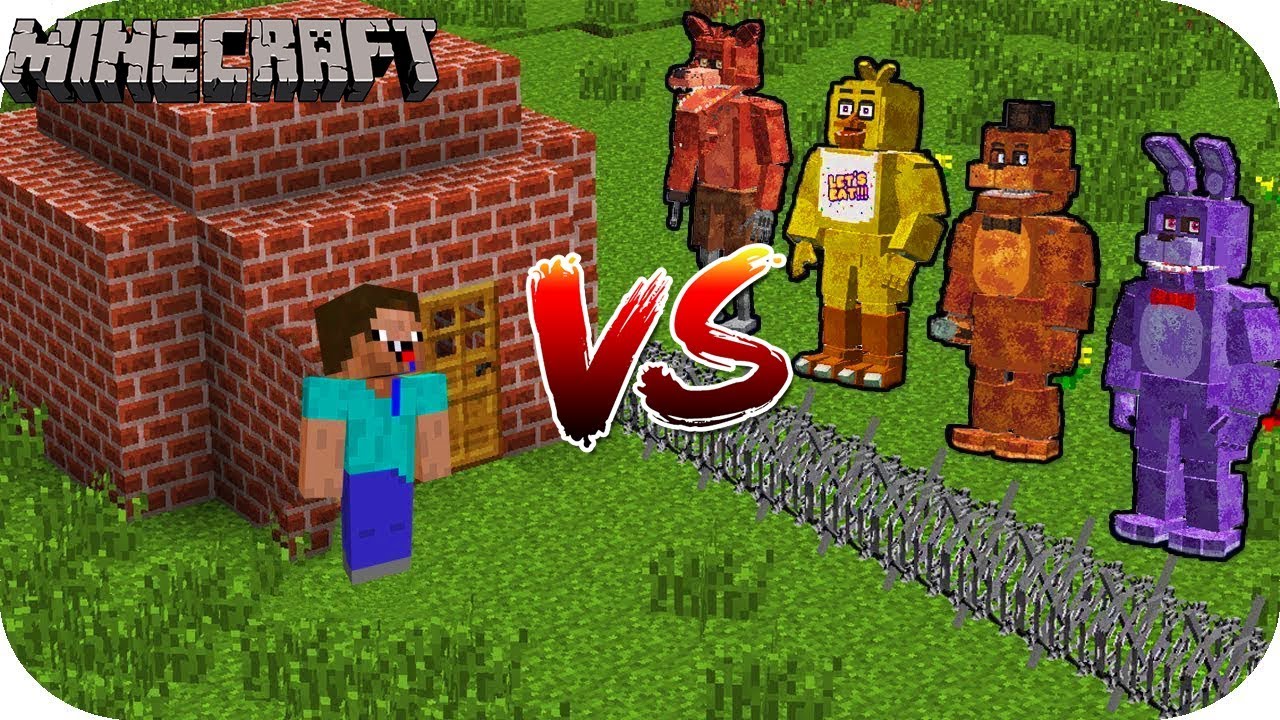 NOOB VS FNAF ANIMATRONICI MINECRAFT CHALLENGE - YouTube