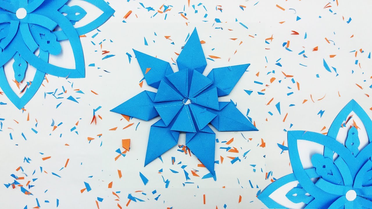 SNOWFLAKE | How To Make 3D Origami SnowFlakes | Making Easy Snowflake ...
