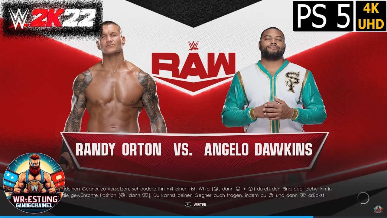 WWE 2K22 - Randy Orton vs Angelo Dawkins - PS5 - YouTube