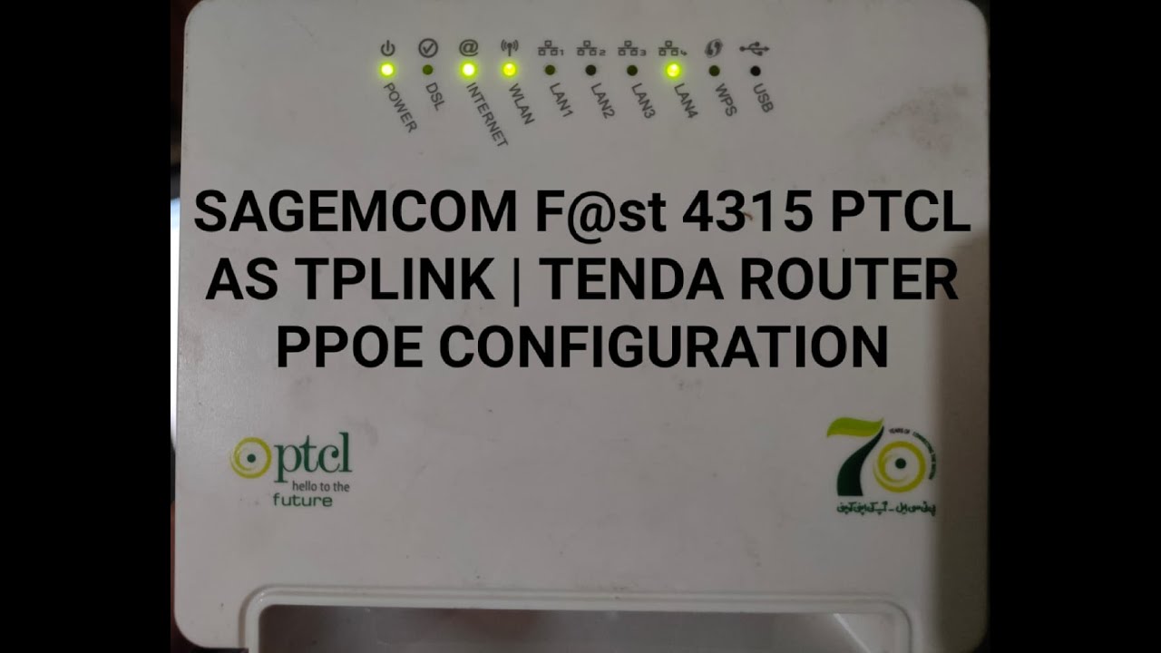 PTCL Sagemcom Router PPPoE Configuration | F@ST 4315 PTCL - YouTube