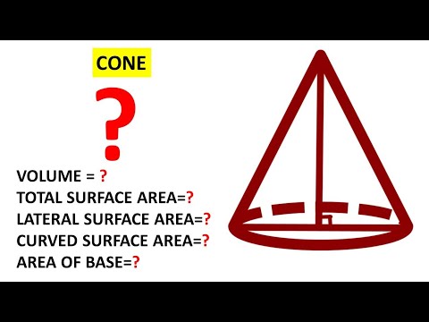 Cone🔥Formulae Full Details (V,TSA,CSA,LSA,A etc) - YouTube