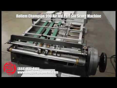 Rollem Champion 990 Friction Feed Perf Slit Score Machine - YouTube