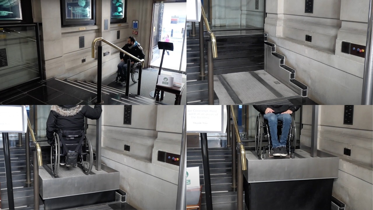 Michaël Jérémiasz using the Sesame Access Oxford Disability Lift - YouTube