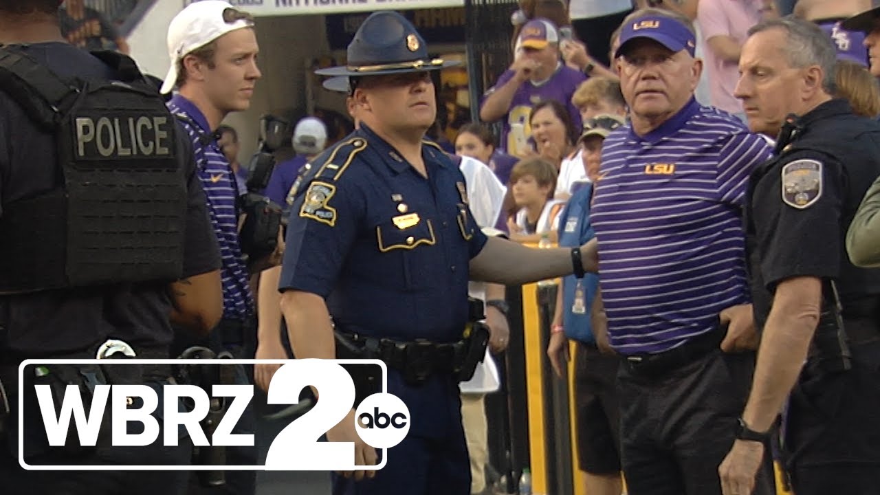 LSU fans storm field after upset win over #7 Ole Miss - YouTube