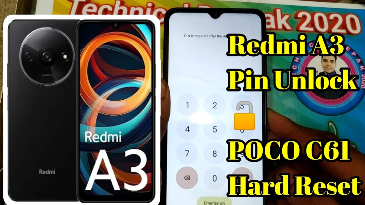 Redmi A3 Pin unlock Mi A3 Hard Reset poco A3 pattern unlock 🔓 - YouTube