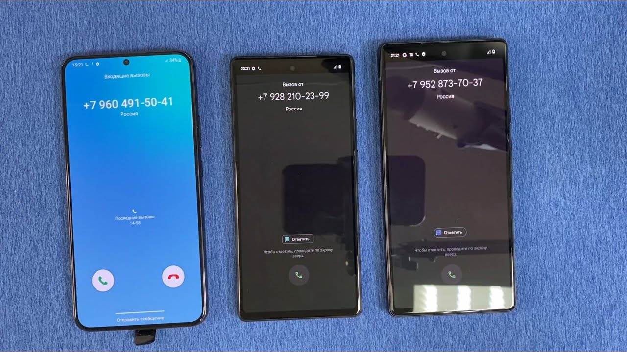 triple incoming call samsung S22 plus vs pixel 6a vs pixel 6 outgoing ...