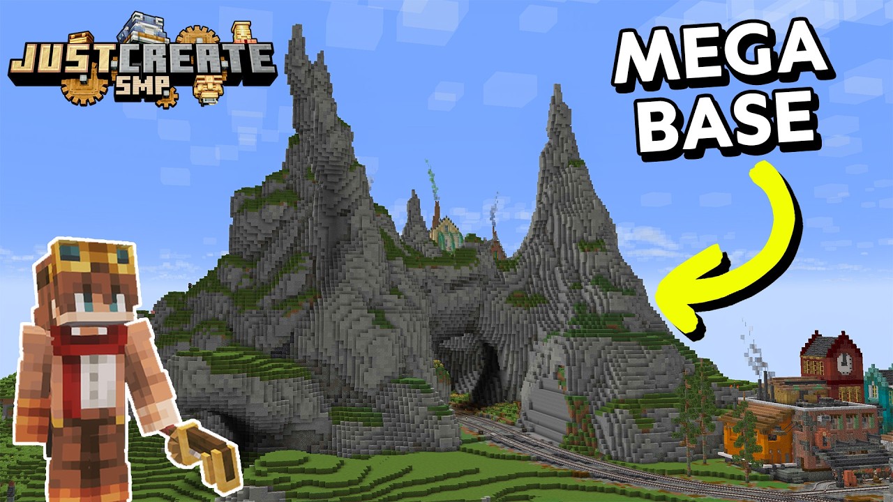 Building a MOUNTAIN for my MEGA BASE in Minecraft Create Mod - YouTube