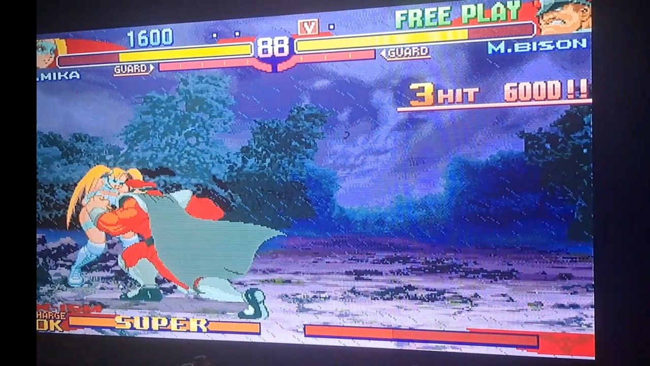 Streetfighter Alpha 3 Shin Bison Throw and Energy Ball on R. Mika Alt ...