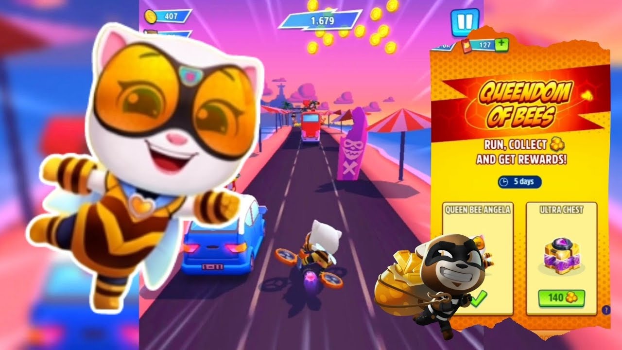 Talking Tom Hero Dash, Queen Bee Angela's Epic Run in the Queendom of ...