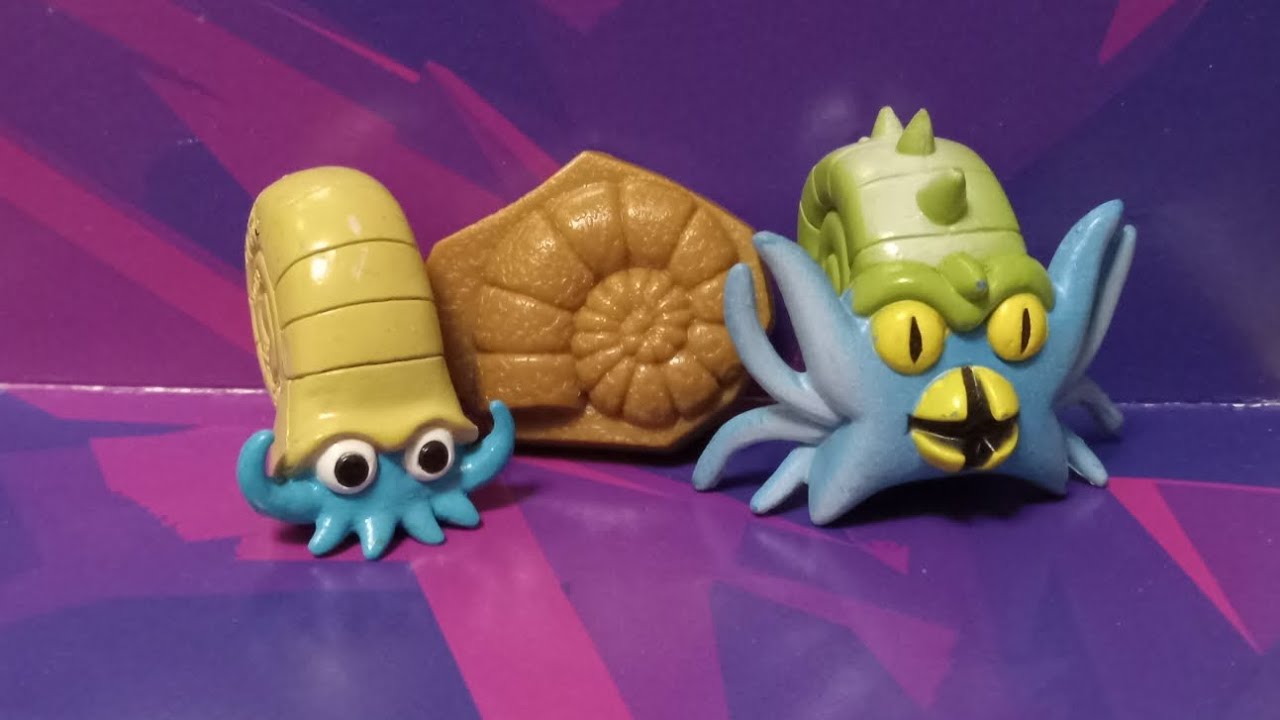 POKEMON 1997 TOMY Omanyte & Omastar Review Feat. Helix Fossil - YouTube