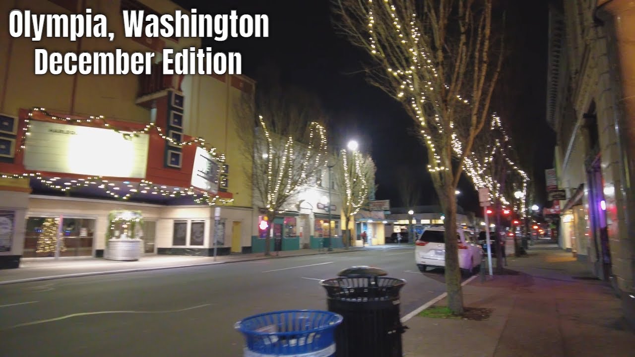 Olympia, Washington Downtown at Night Walk 4k - YouTube