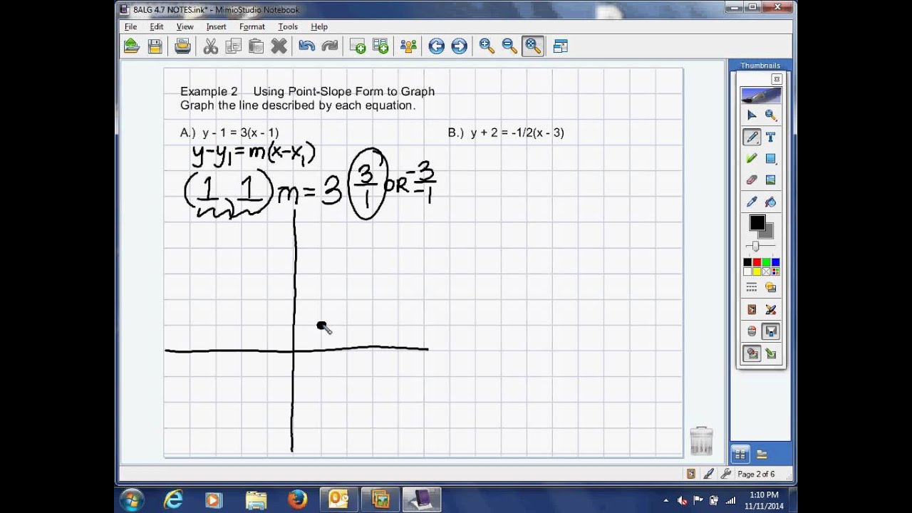 4.7 Example 2 Use Point-Slope Form to Graph - YouTube