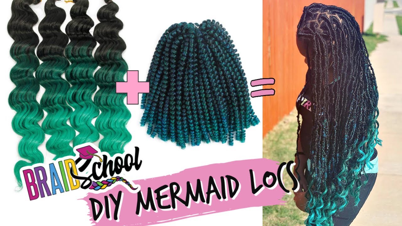 DIY Green Mermaid Locs! 💚 | Braid School Ep. 70 - YouTube