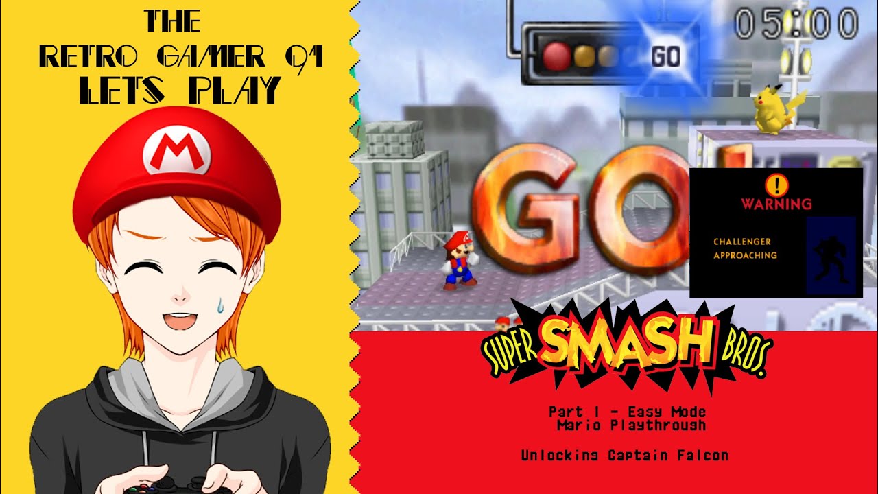 Super Smash Bros (N64) - Unlocking Captain Falcon - Mario Very Easy ...