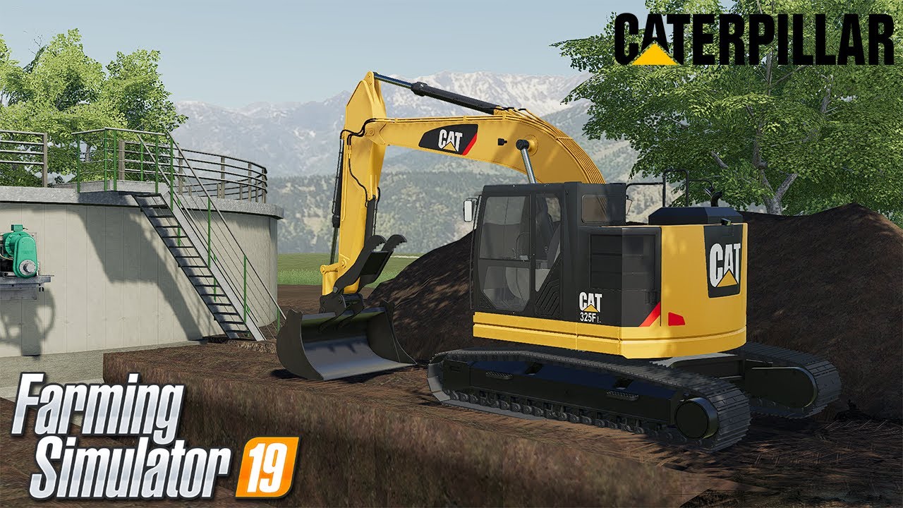 🚧 CAT 325 FL 🚧|| BIOGAZ JOB ON SMALL TOWN TP V2 || FS19 MINING MODS ...