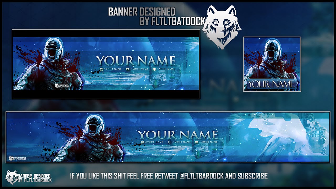 Clean Destiny Warlock Youtube Banner Template 2D / PSD GFX - YouTube