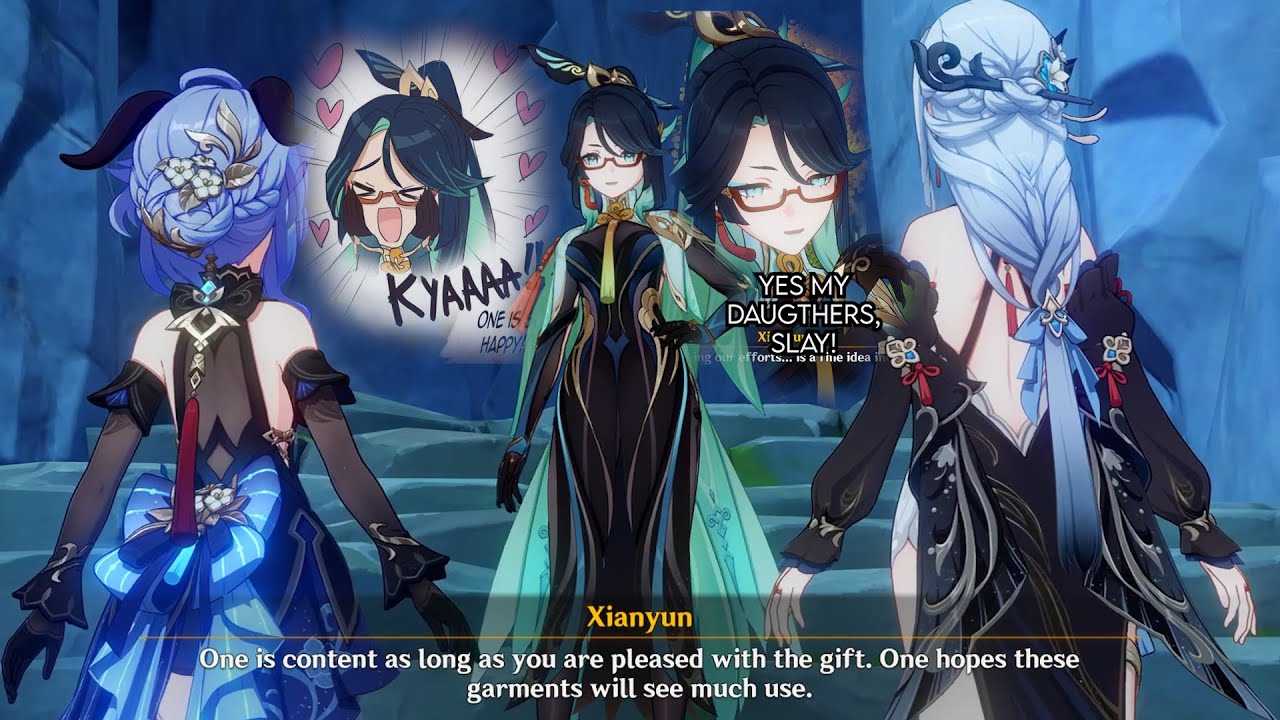 Xianyun made a beautiful outfit for Ganyu and Shenhe (BEST MOM EVER!) | Genshin Impact - YouTube