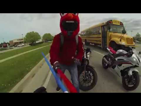 Elmo and Cookie Monster hit the Streets part 2- Motorcycle Riding ...