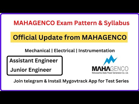 MAHAGENCO AE JE Exam Pattern & Syllabus | Official Update | Mechanical | Electrical - YouTube
