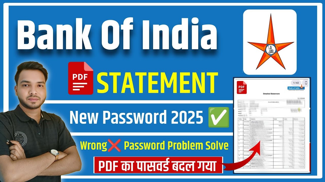 BOI statement password | Bank of india statement naya password 2025 ...