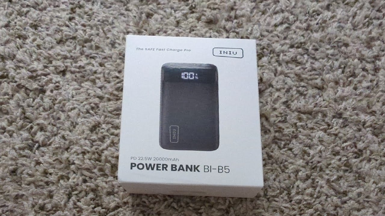 INIU PD 22.5W 20000 mAh POWER BANK BI-B5 test and review - YouTube